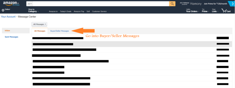 Steps to get Amazon Email Delivery Code in India using Message Center